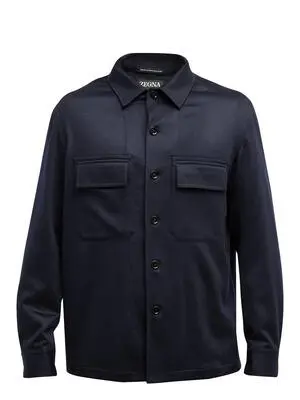 Zegna Cashmere Overshirt - Navy Blue
