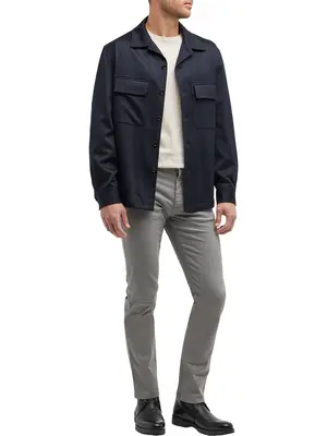 Zegna ZEGNA 5-Pocket Straight Leg Pants Silver Solid