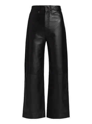 Proenza Schouler White Label Nappa Leather Wide-leg Culottes - Black