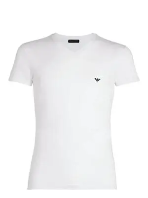 Emporio Armani Stretch Cotton Eagle T-shirt White