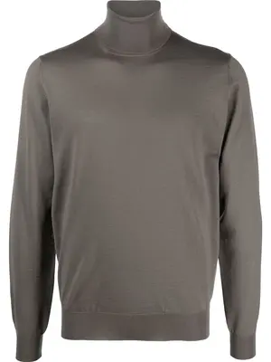 DELL'OGLIO Fine-knit Roll-neck Jumper - Grey