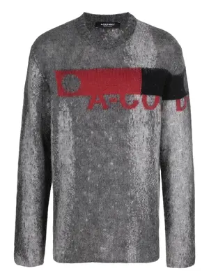 A-COLD-WALL* Sprayed-effect Logo-jacquard Jumper - Grey