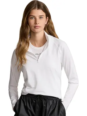 Ralph Lauren Ralph Lauren Stretch Jersey Quarter-Zip Pullover Ceramic White