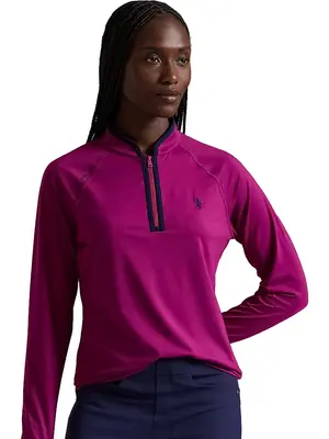 Ralph Lauren Ralph Lauren Stretch Jersey Quarter-Zip Pullover Fuchsia Berry