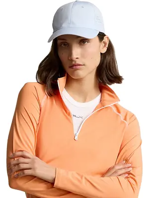 Ralph Lauren Ralph Lauren Stretch Jersey Quarter-Zip Pullover Peach/ceramic White