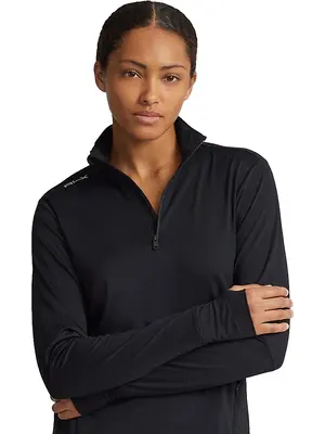Ralph Lauren Ralph Lauren Stretch Jersey Quarter-Zip Pullover Polo Black