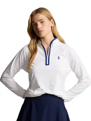 Ralph Lauren Ralph Lauren Stretch Jersey Quarter-Zip Pullover White/beach Royal