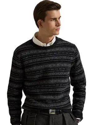 Ralph Lauren Fair Isle Wool Sweater - Charcoal Combo