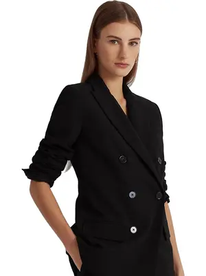 Ralph Lauren Wool Crepe Double-breasted Blazer - Polo Black