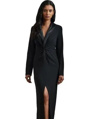 Ralph Lauren Crepe Long-sleeve Gown - Black