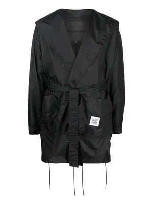 FUMITO GANRYU Reflective Panel Hooded Raincoat - Black