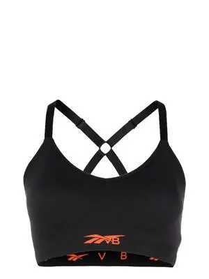 REEBOK Logo-print Workout Bra - Black