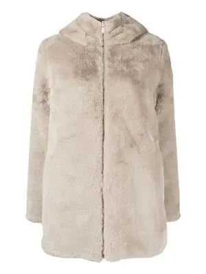 SAVE THE DUCK Reversible Padded Faux-fur Zipped Coat - Neutrals