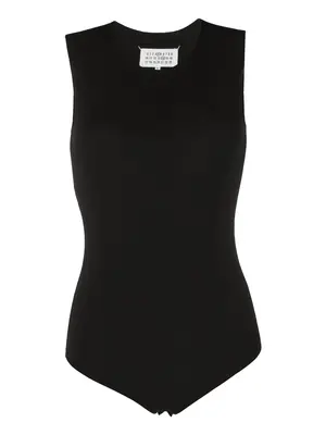 MAISON MARGIELA Round-neck Sleeveless Bodysuit - Black