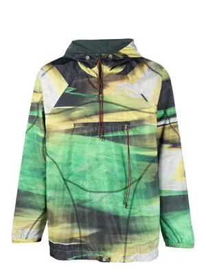 SAUL NASH Graphic-print Hooded Jacket - Green