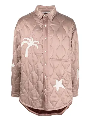 Palm Angels Life Is Palm Quilted Jacket - Neutrals