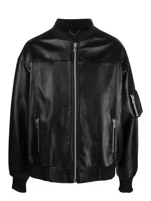 MISBHV X Ufo361 Leather Bomber Jacket - Black