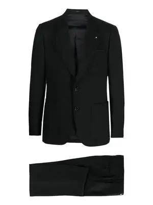 LARDINI Single-breasted Wool Suit - Black
