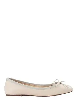 BALLERETTE BALLERETTE Soft Leather Ballet Flats With Bow Detailing Beige
