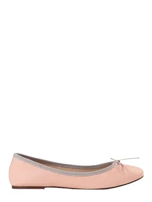 BALLERETTE BALLERETTE Soft Leather Ballet Flats With Bow Detailing Blush
