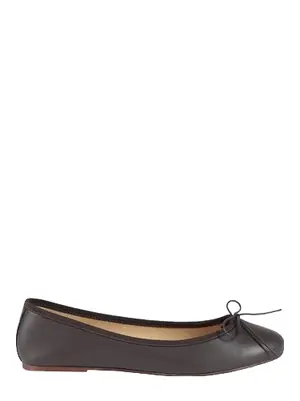 BALLERETTE BALLERETTE Soft Leather Ballet Flats With Bow Detailing Brown