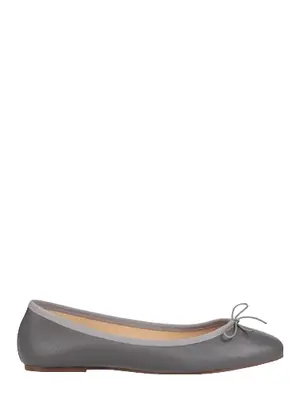 BALLERETTE BALLERETTE Soft Leather Ballet Flats With Bow Detailing Grey