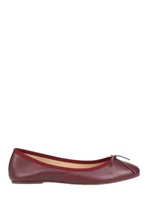 BALLERETTE BALLERETTE Soft Leather Ballet Flats With Bow Detailing Red