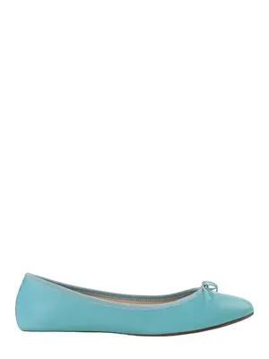 BALLERETTE BALLERETTE Soft Leather Ballet Flats With Bow Detailing Turquoise