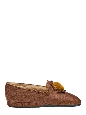 Sarah Flint Sarah Flint Fireside House Slipper Burgundy And Gold Jacquard