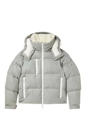 Moncler Tarentaise Quilted Virgin Wool-flannel Hooded Down Jacket - Gray