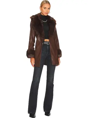 Show Me Your Mumu Penny Lane Faux Leather Jacket - Chocolate