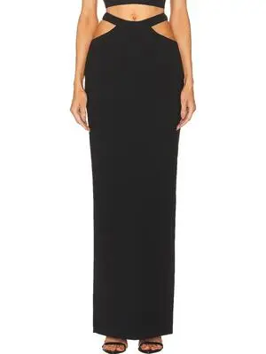 MONOT Cut Out Maxi Skirt - Black