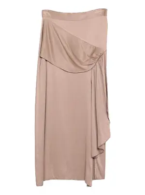 Dixie DIXIE Midi Flared Skirt Beige