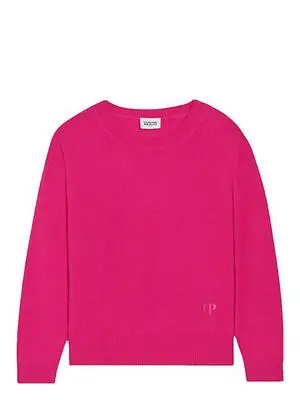Claudie Pierlot Madi Logo-embroidered Cashmere Jumper - Roses