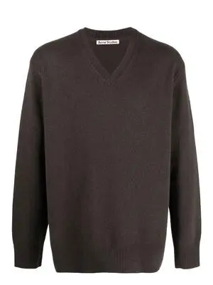 Acne Studios V-neck Knitted Jumper - Brown