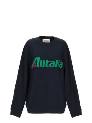 Alberta Ferretti Cotton Sweatshirt Dark Blue