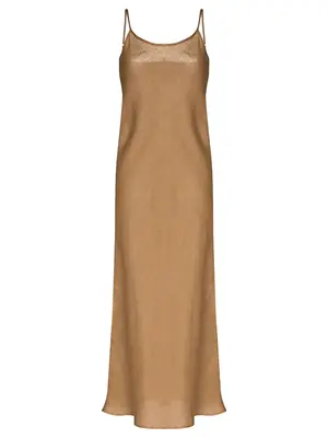 BASERANGE Baserange U-Neck Sleeveless Linen Midi Dress