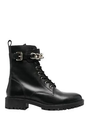 Geox Hoara Leather Ankle Boots - Black