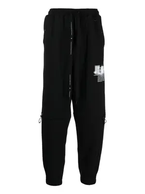 NILØS Graphic-print Track-pants - Black