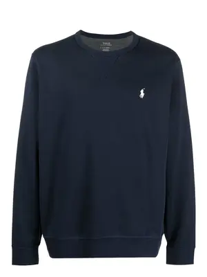 Polo Ralph Lauren Embroidered-logo Crew Neck Jumper - Blue