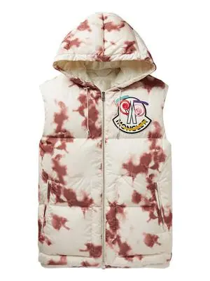 Moncler 1952 Tie-dyed Quilted Shell Hooded Gilet - Neutrals