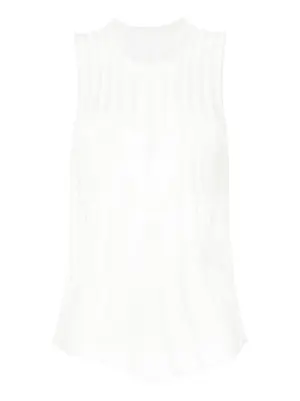 DION LEE Distressed Floats Tank Top - White