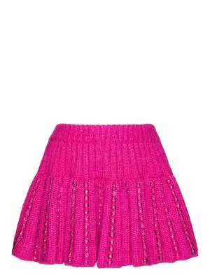 Valentino Garavani Embroidered Knitted Mini Skirt - Pink