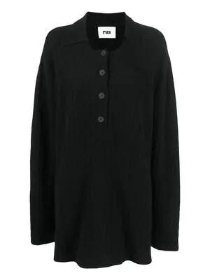 RUS Rus Button-front Ribbed Jumper