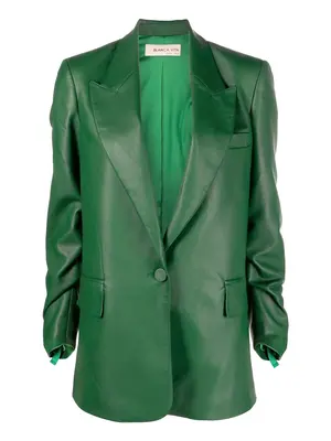 BLANCA VITA Polished-finish Single-breasted Blazer - Green