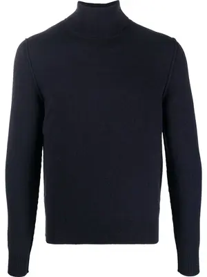 MAISON MARGIELA High-neck Cashmere Jumper - Blue
