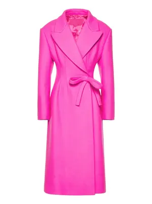 VALENTINO Diagonal Bow-Detail Long Coat