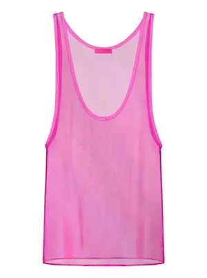 Valentino Garavani Semi-sheer Silk Chiffon Tank Top - Pink