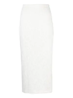 ANOUKI Floral Lace Pencil Skirt - White