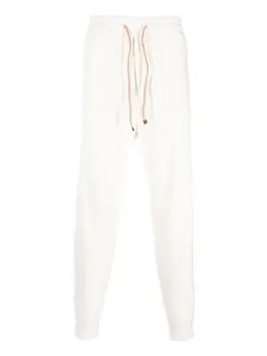 Brunello Cucinelli Drawstring Cashmere Track Pants - White